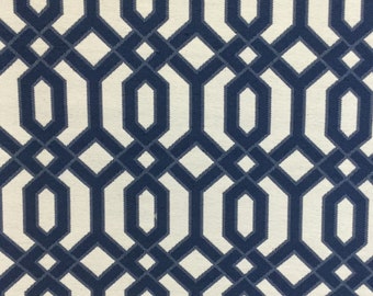 Blue Lattice Fabric | Etsy