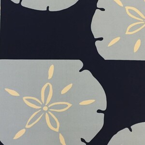 Blue Sand Dollar - Navy and Ocean Blue - Outdoor Pillow Pattern Fabric ...