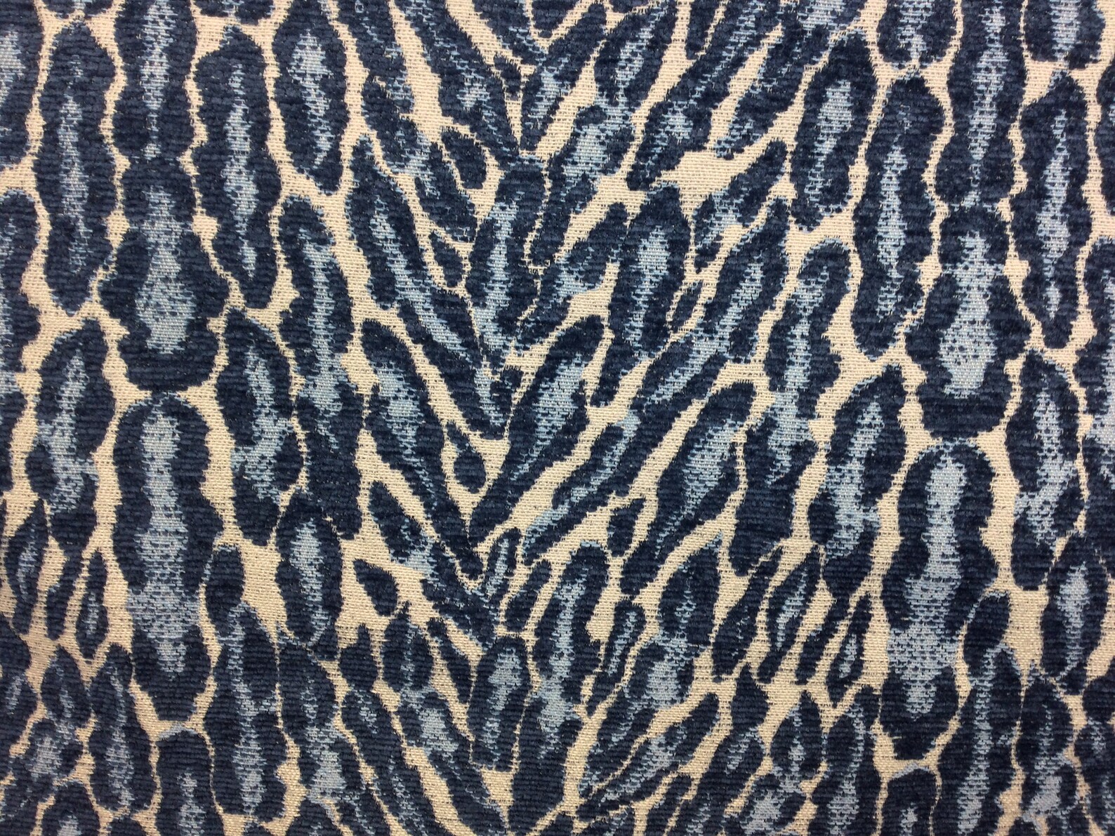 Saber Indigo - Animal Print - Wild Cat Print - Deep Navy - Light Aqua ...