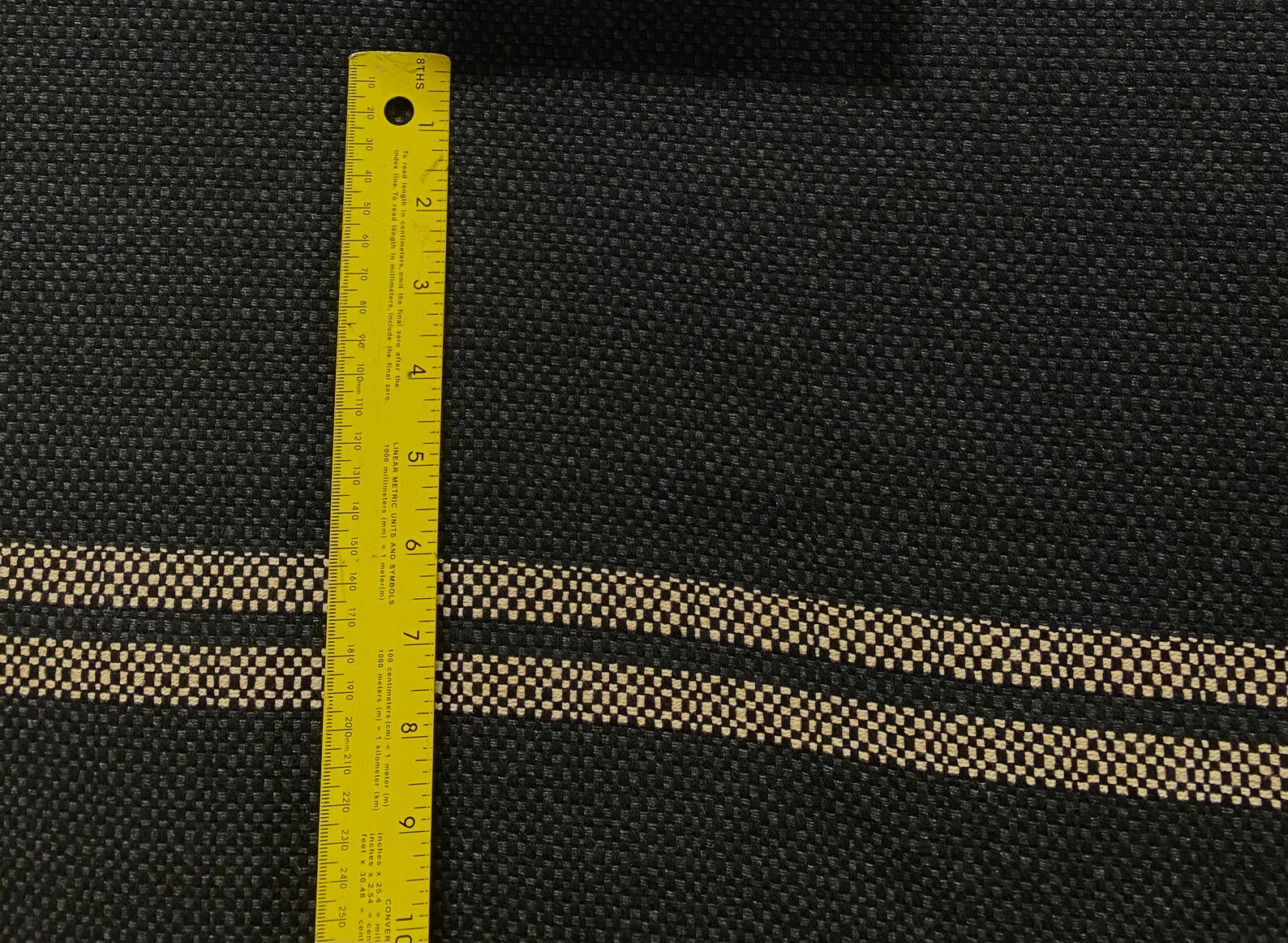 Modern Checkerboard Stripe Black White Heavy Woven - Etsy