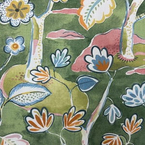 Freya Garden - Floral - Dark Green - Lime Green - Upholstery Fabric ...