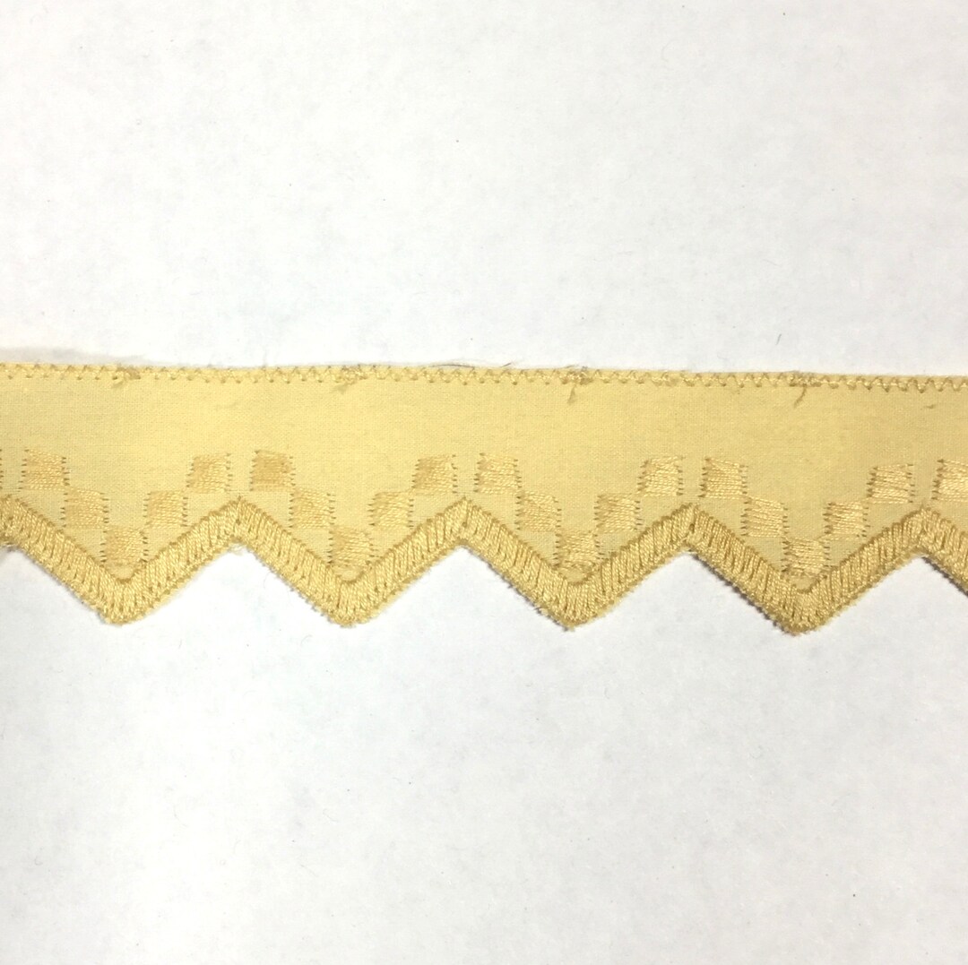 Yellow Embroidered Pennant Banner Trim - Trim by the Yard - Yellow ...