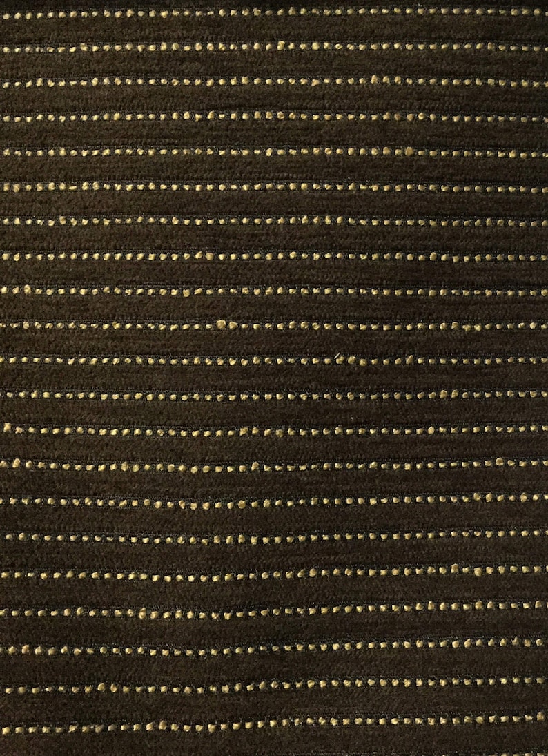 Brown and Cream Inline Railroaded Upholstery Fabric by the Yard - Etsy ...