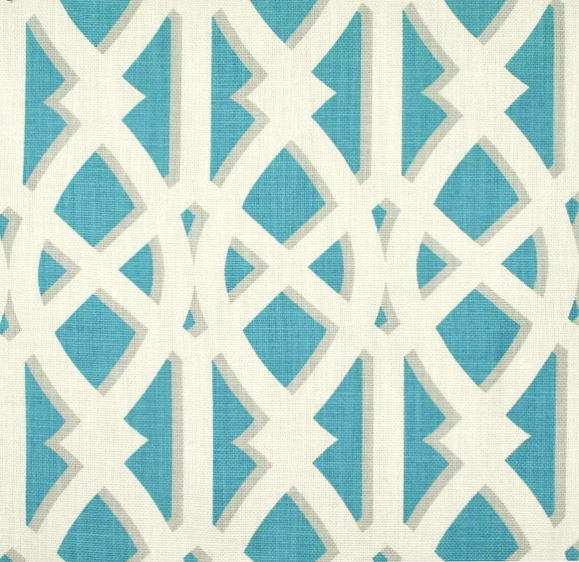 Modern Geometric - Turquoise, White, and Gray - 3D Lattice Drapery and ...