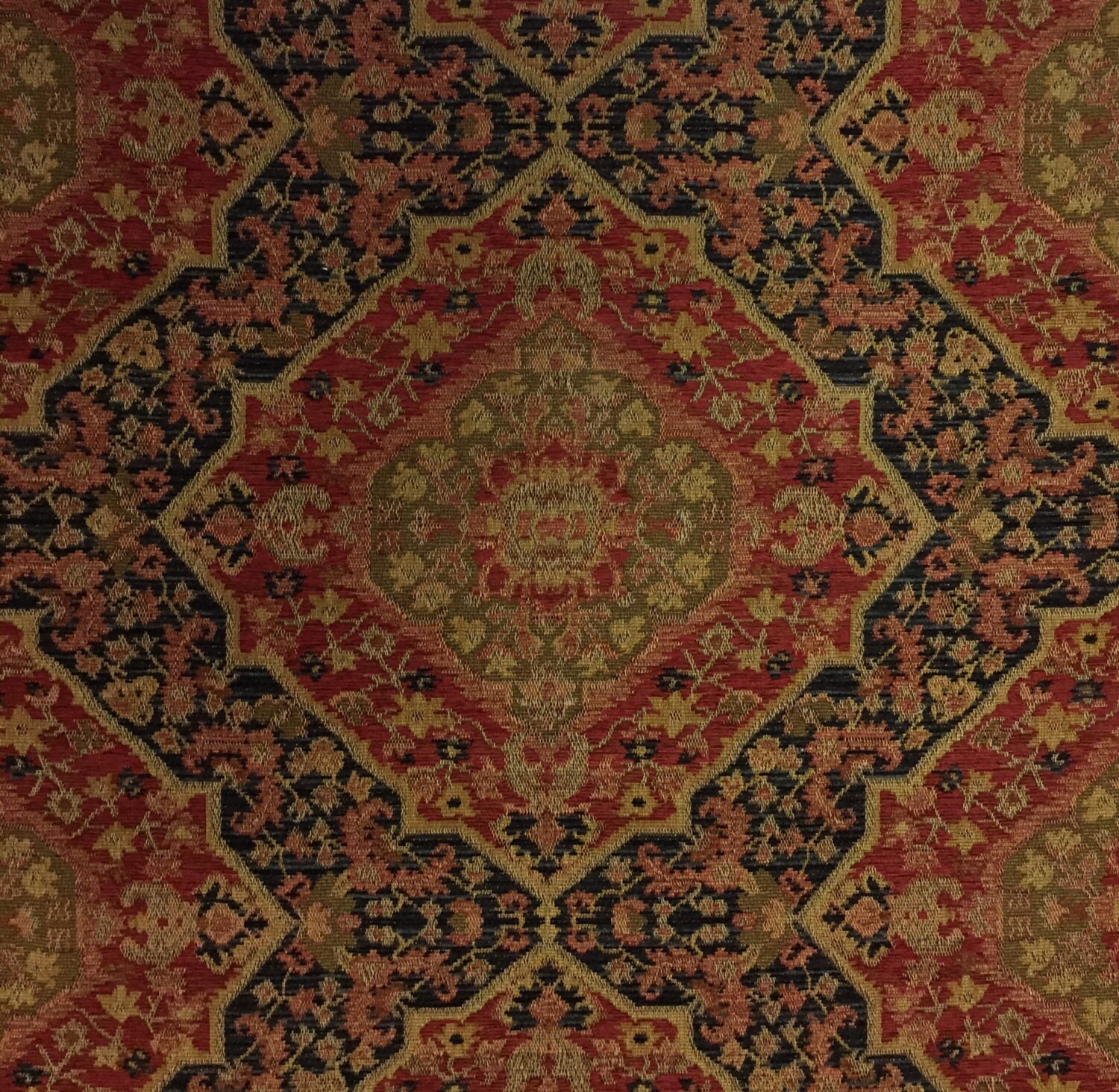 Bi color brocade tweed red gold tapestry fabric Craft Supplies & Tools ...