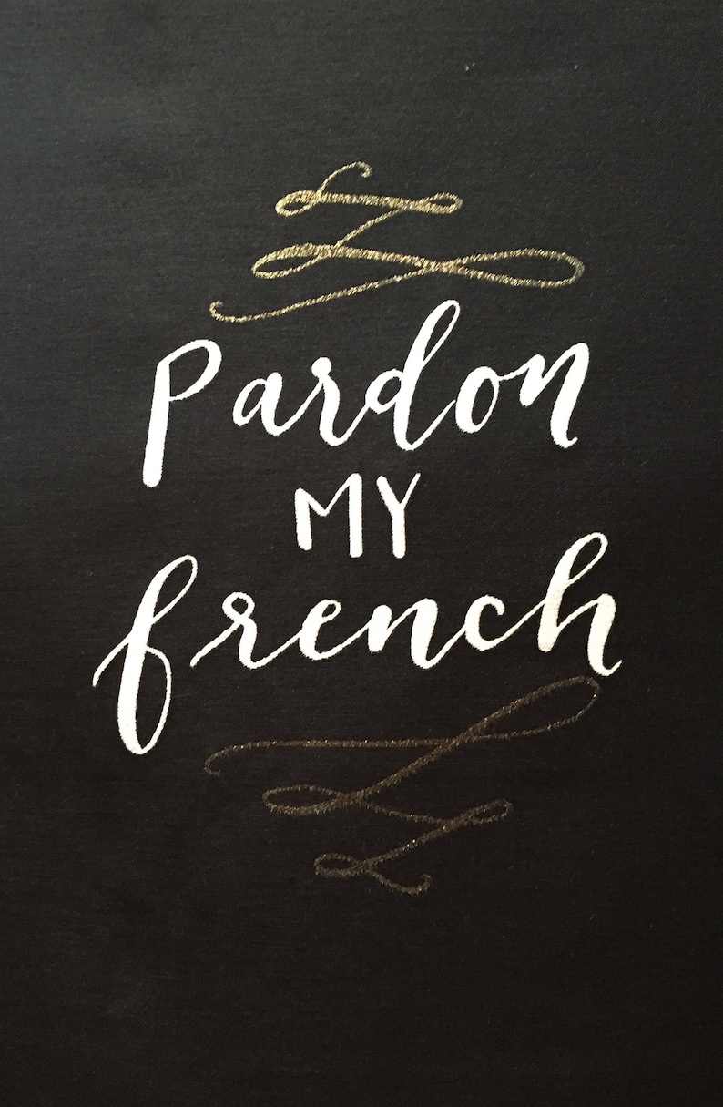 Pardon My French - Upholstery Fabric - Black and Gold - Custom Cut ...