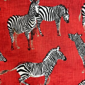 Africana Red - Zebra - Animal - Safari - Upholstery Fabric - Drapery ...