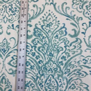 Aqua Scroll Damask Fabric - Home Decor Fabric - Etsy