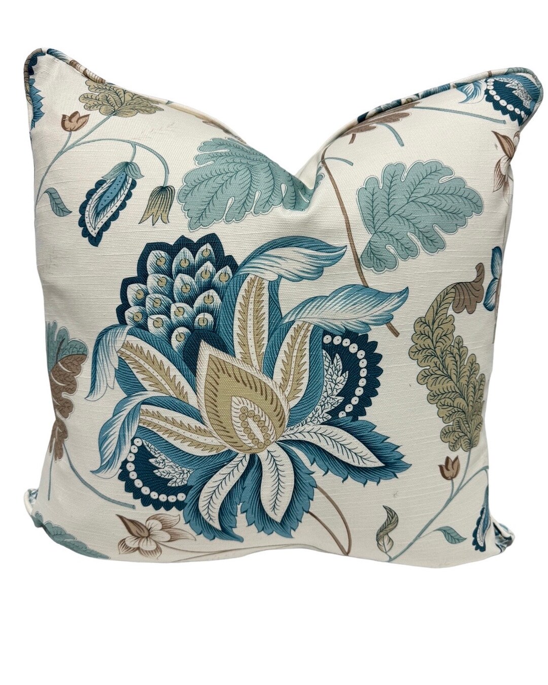 Samarita Navy Floral 22x22 Self Welt Pillow Cover - Etsy