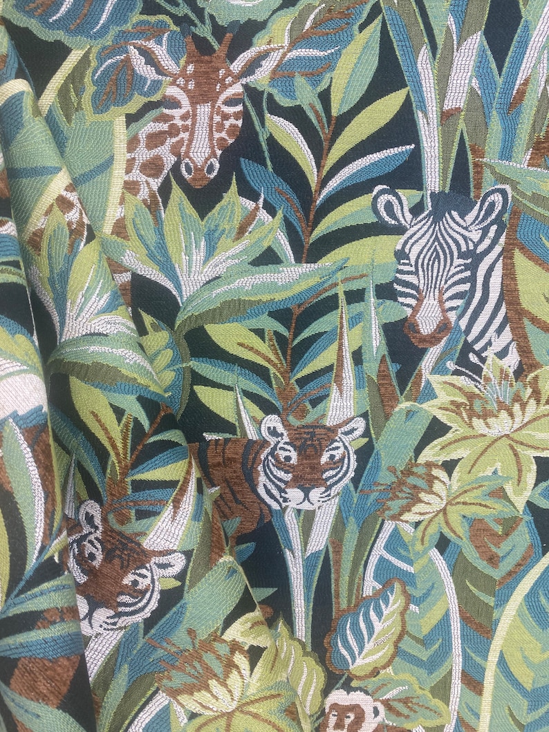 Adumu Jungle - Wildlife Upholstery Fabric - Jungle Upholstery Fabric ...