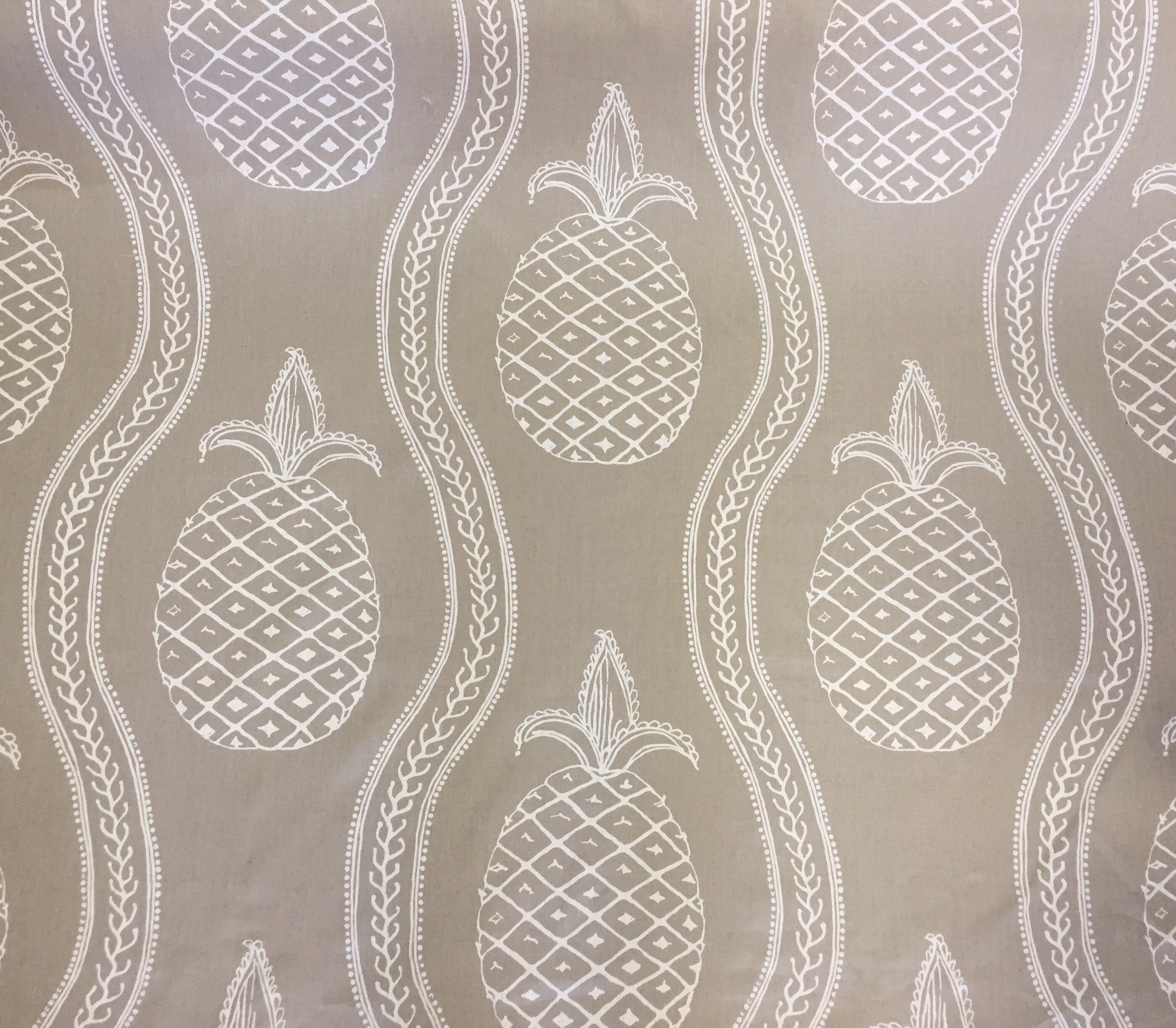 Natural and White Linen Designer Pineapple Palm Beach Style | Etsy