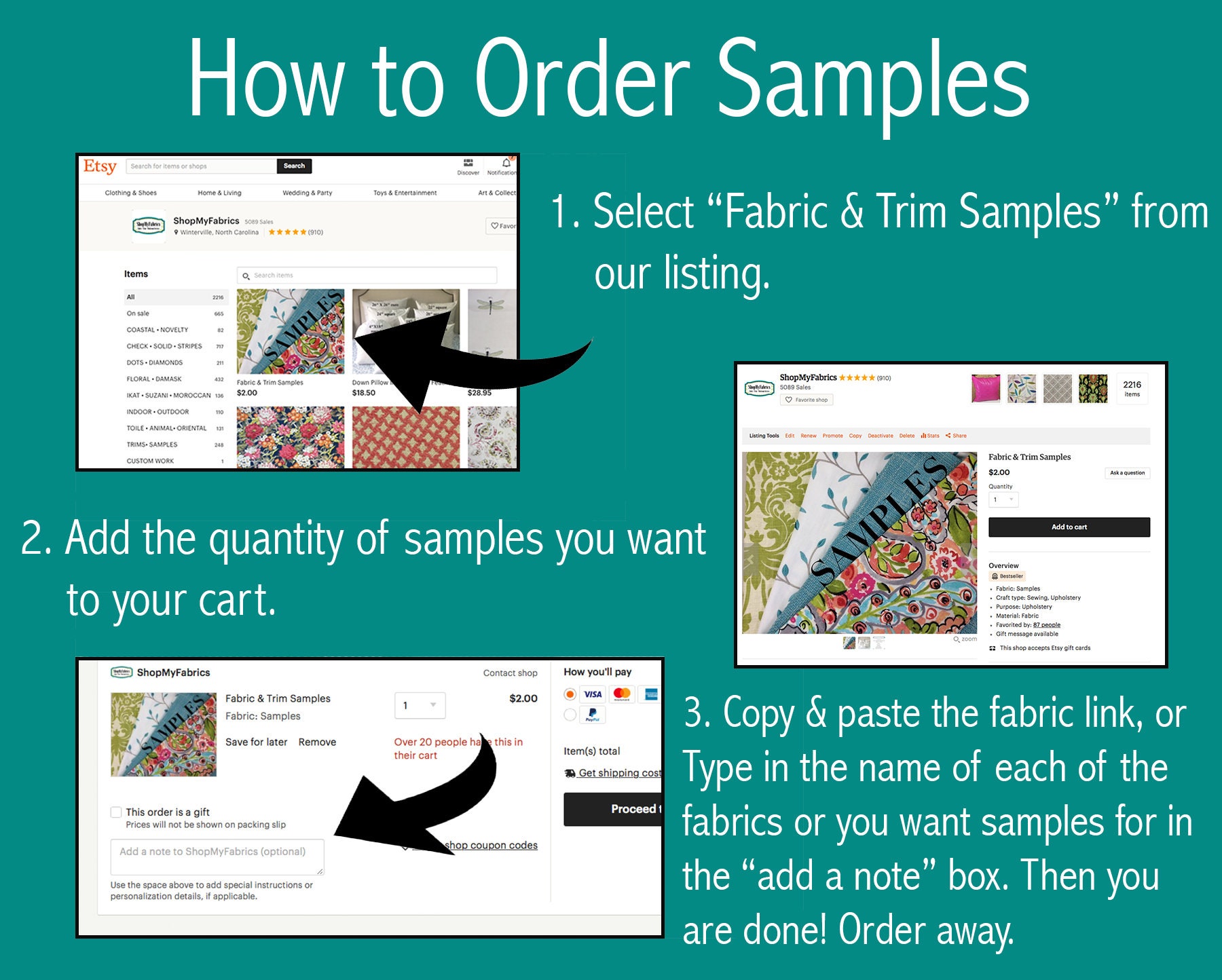 Samples Fabric Sample Trim Sample Order Swatch of Fabric - Etsy