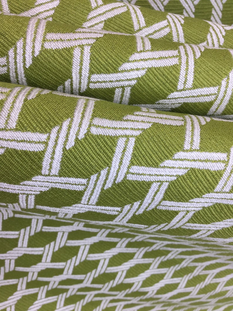 Green and White Rope Lattice Nautical Fabric by the Yard | Etsy