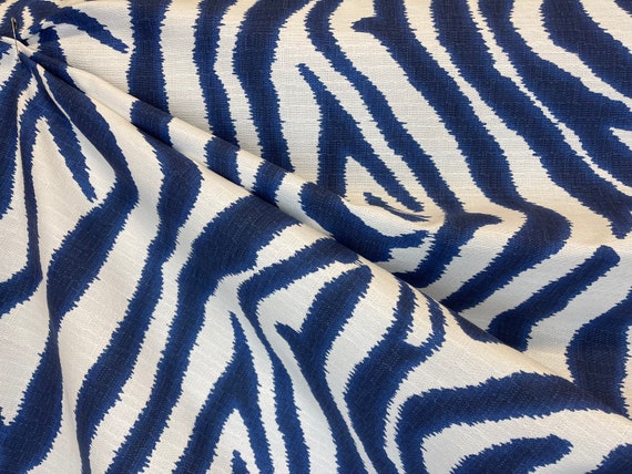 Zebra Marine Navy and White Blue and White Decor Zebra | Etsy