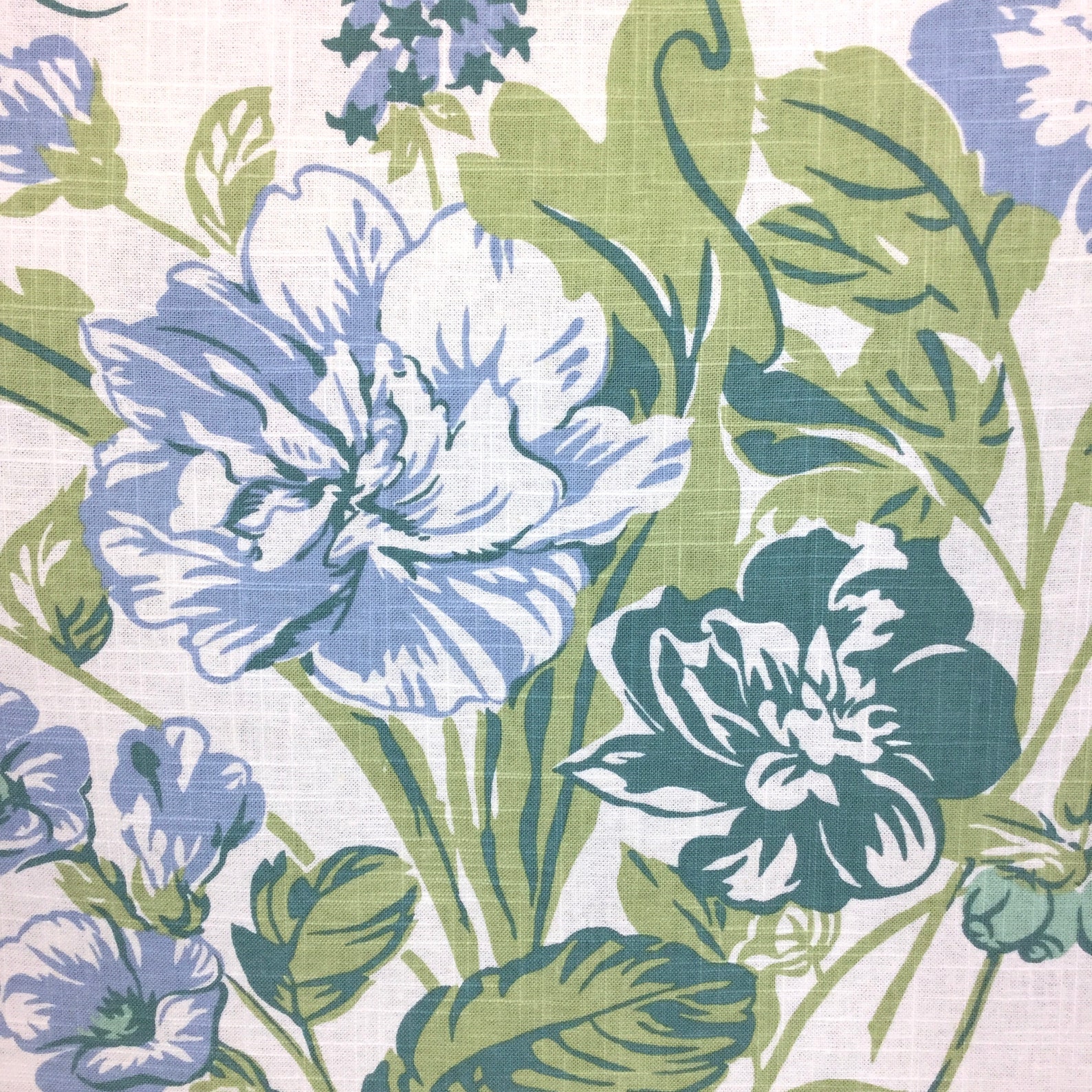 Becca Bluebell - Blue - Floral - Fabric by the Yard - Floral Drapery ...