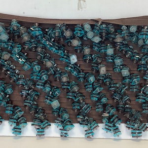 Teal and Brown - Asian Lantern - Beaded Trim - Trim by the Yard ...