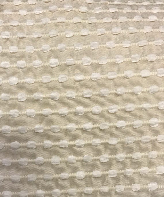 Cream Stripe Dot Upholstery Fabric by the Yard - Etsy