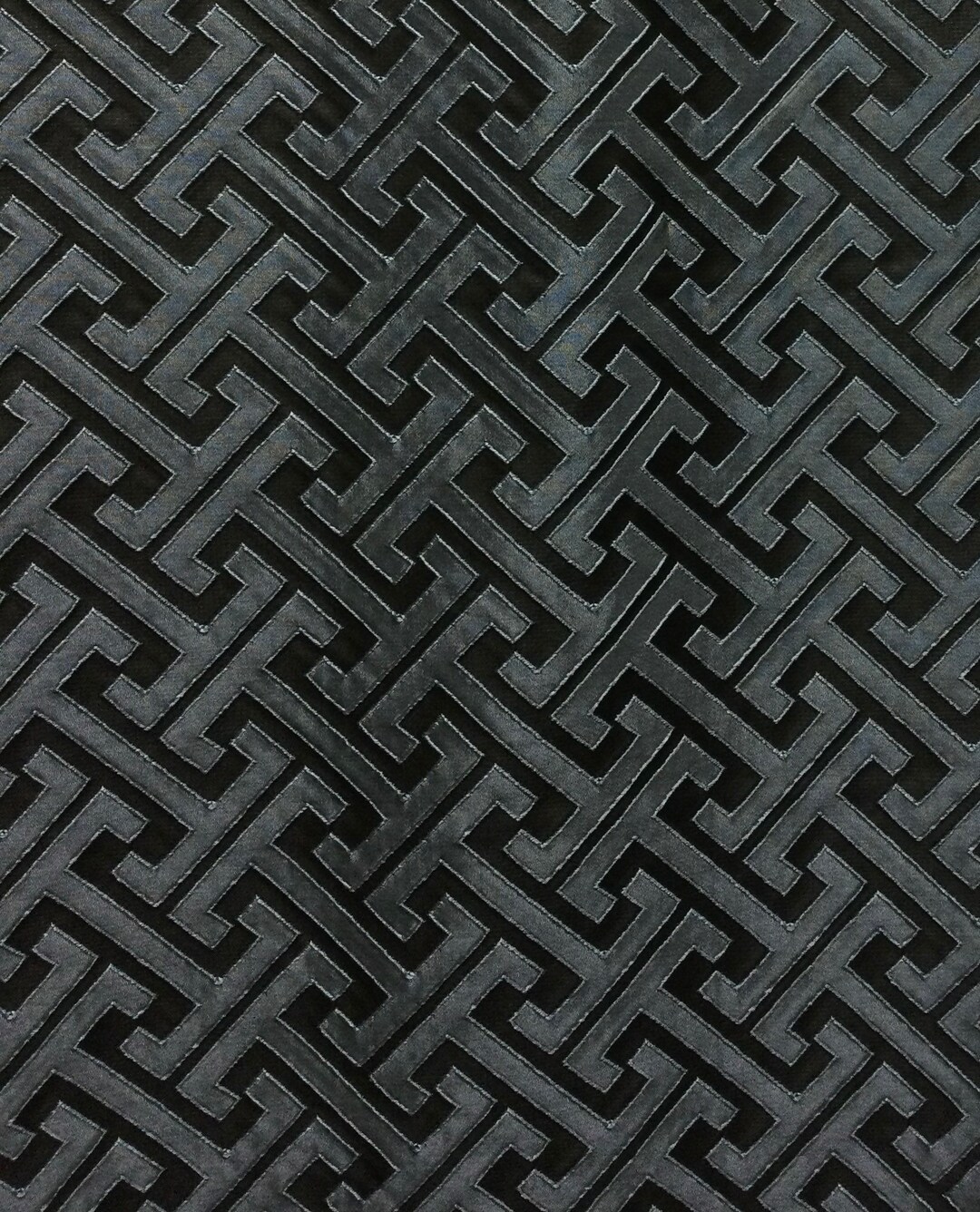 Skylar Midnight - Greek Key Pattern Fabric - Dark Color Greek Key ...