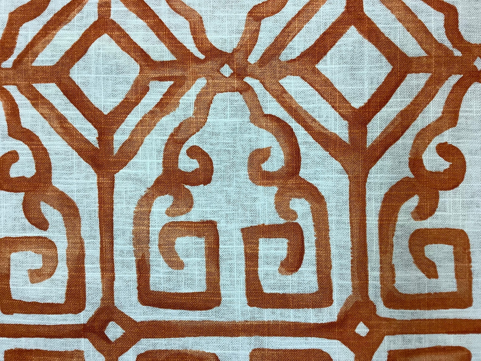 Gateway Spice Geometric Greek Key Fabric by the Yard | Etsy