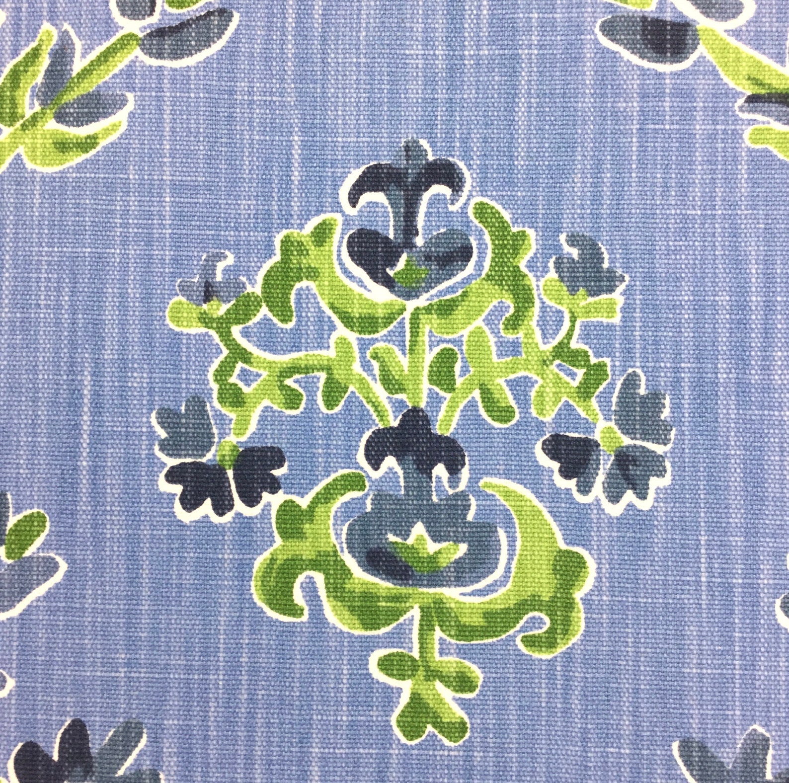 Clara Flower Eliza Cornflower Lacefield Damask Green - Etsy