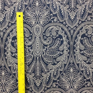 Navy and Beige Paisley - Paisley Damask Pattern - Elegant - Large Scale ...