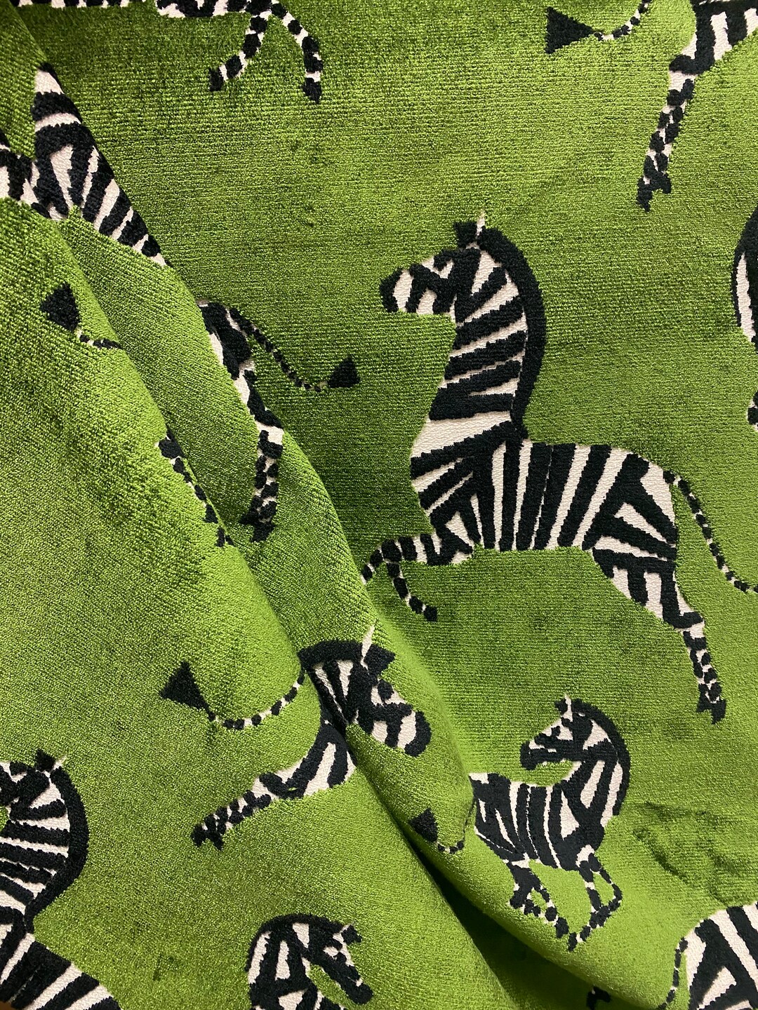 Farlowe Dancing Zebra - Tenenbaum Zebra- Green Velvet - Patterned ...