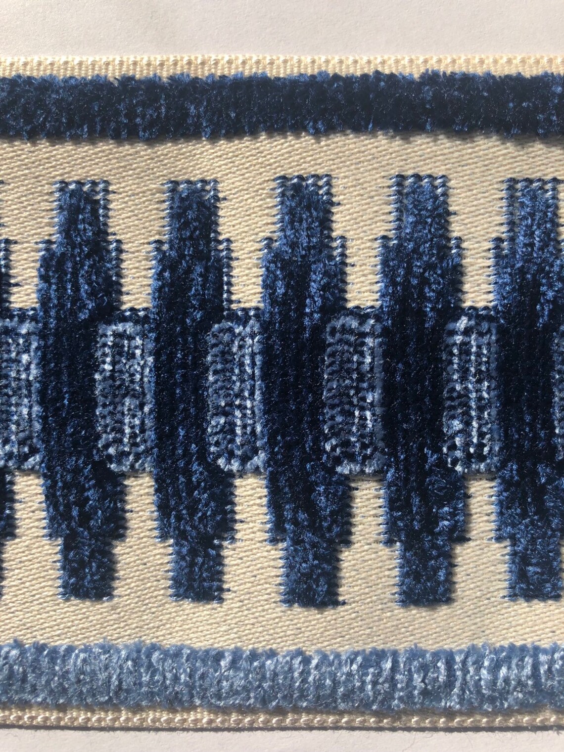 Navy Velvet Tape Trim Navy off White and Blue Wide Tape - Etsy