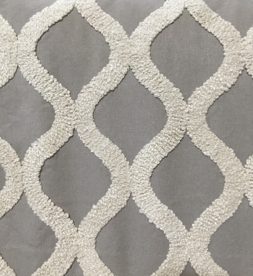 Sterling Gray With Cream Boucle Texture Upholstery Fabric by the Yard ...