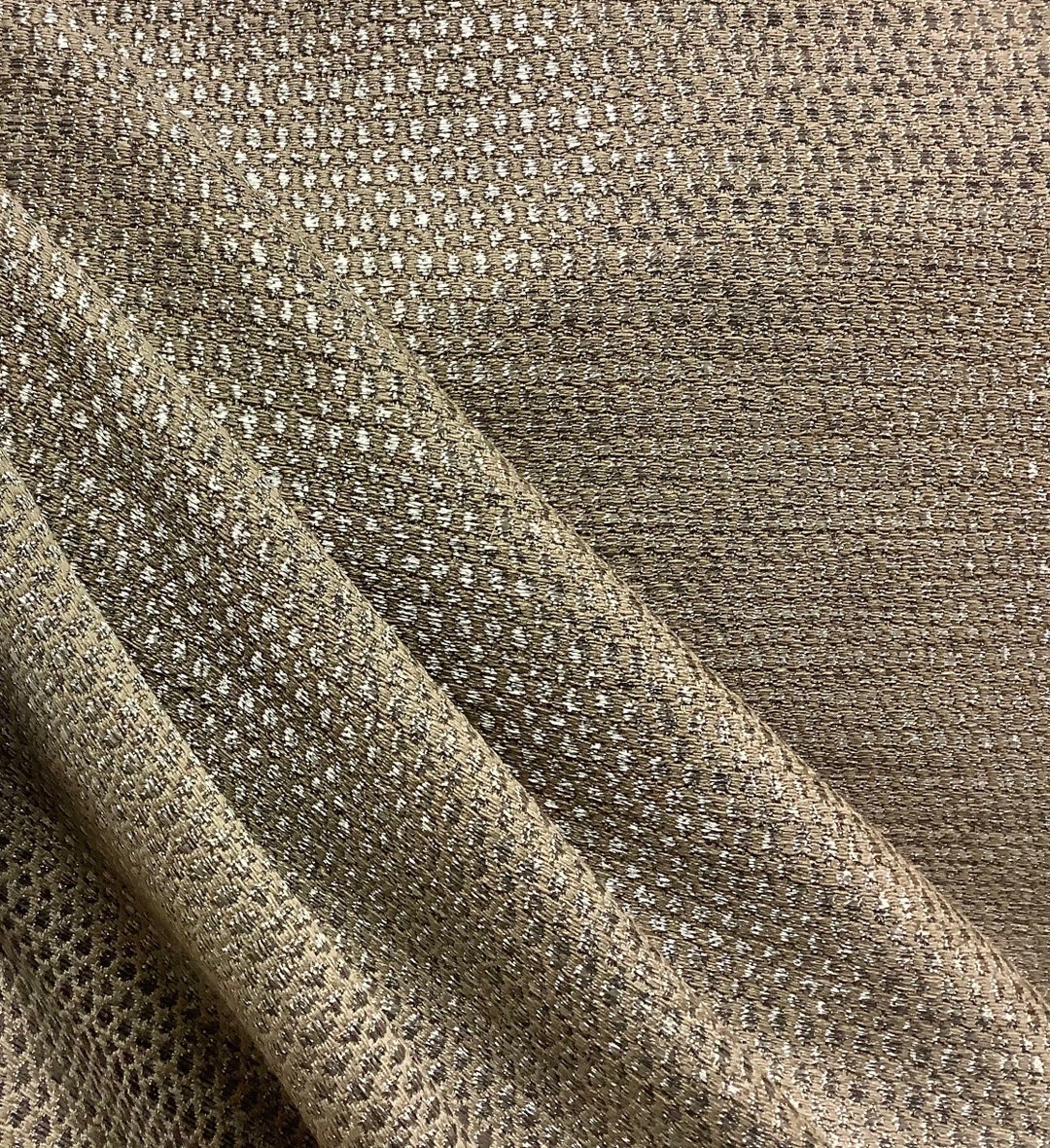 Metallic Silver Fawn - Shiny Silver Accents - Taupe Background - Small ...