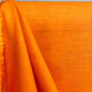 Jefferson Linen Tangerine Solid Orange Drapery Fabric - Etsy