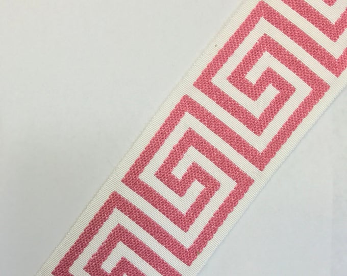 Pink Flamingo Greek Key Tape Trim Flate Braid Home - Etsy