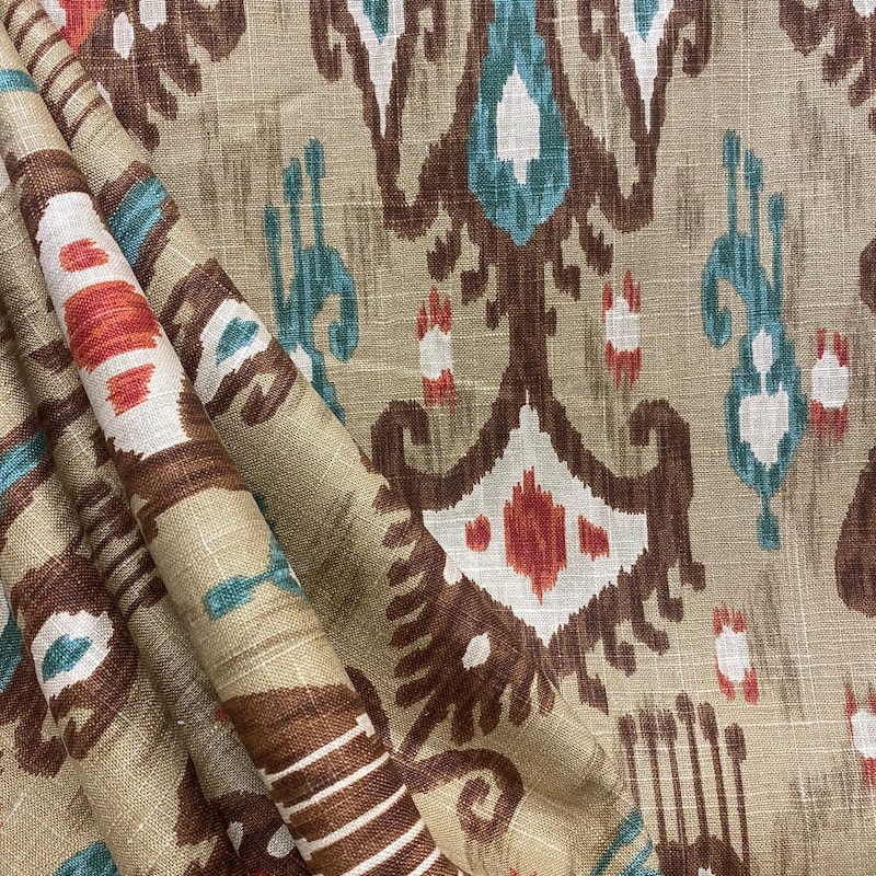 Coral Ikat Fabric - Etsy