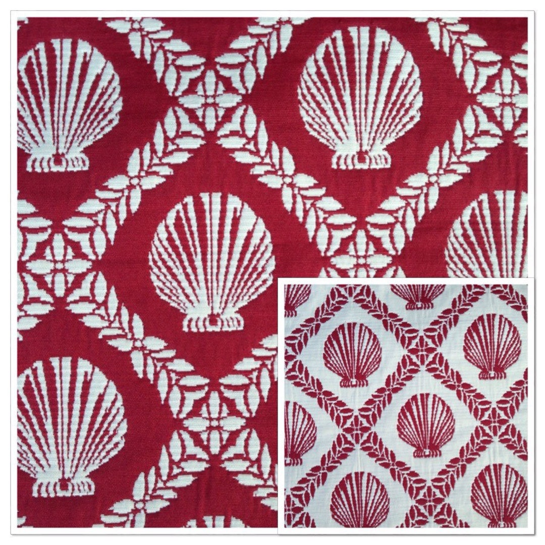 Reversible Shells Fabric - Beach Decor - Upholstery Fabric by the Yard ...