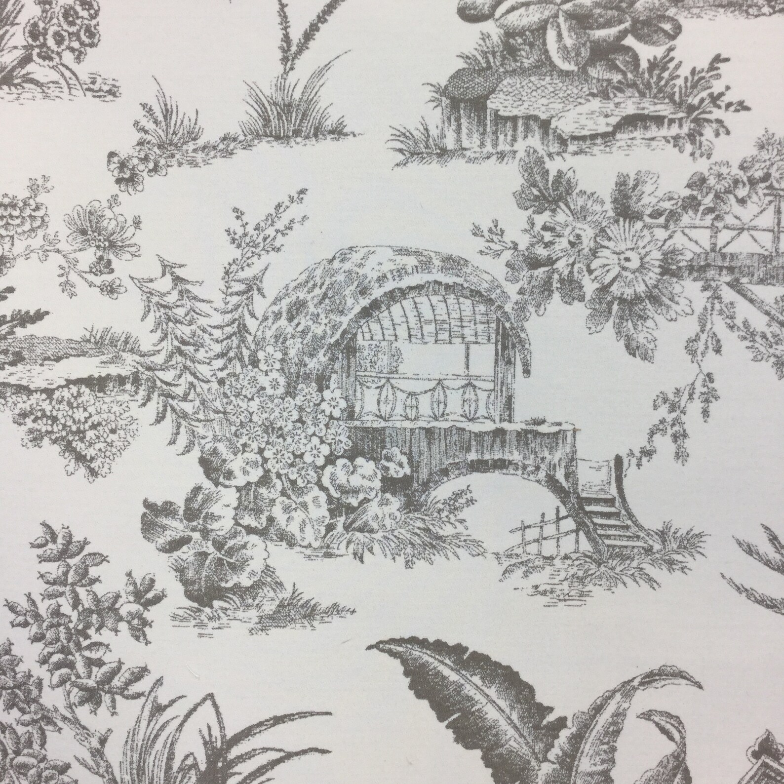 Neutral Asian Toile Large Scale Fabric by the Yard Asian | Etsy