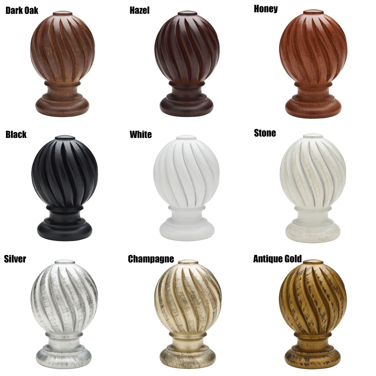 8 Foot Wood Reeded Pole Set - 2 Inch 8 Foot Reeded Pole- Set of Two ...