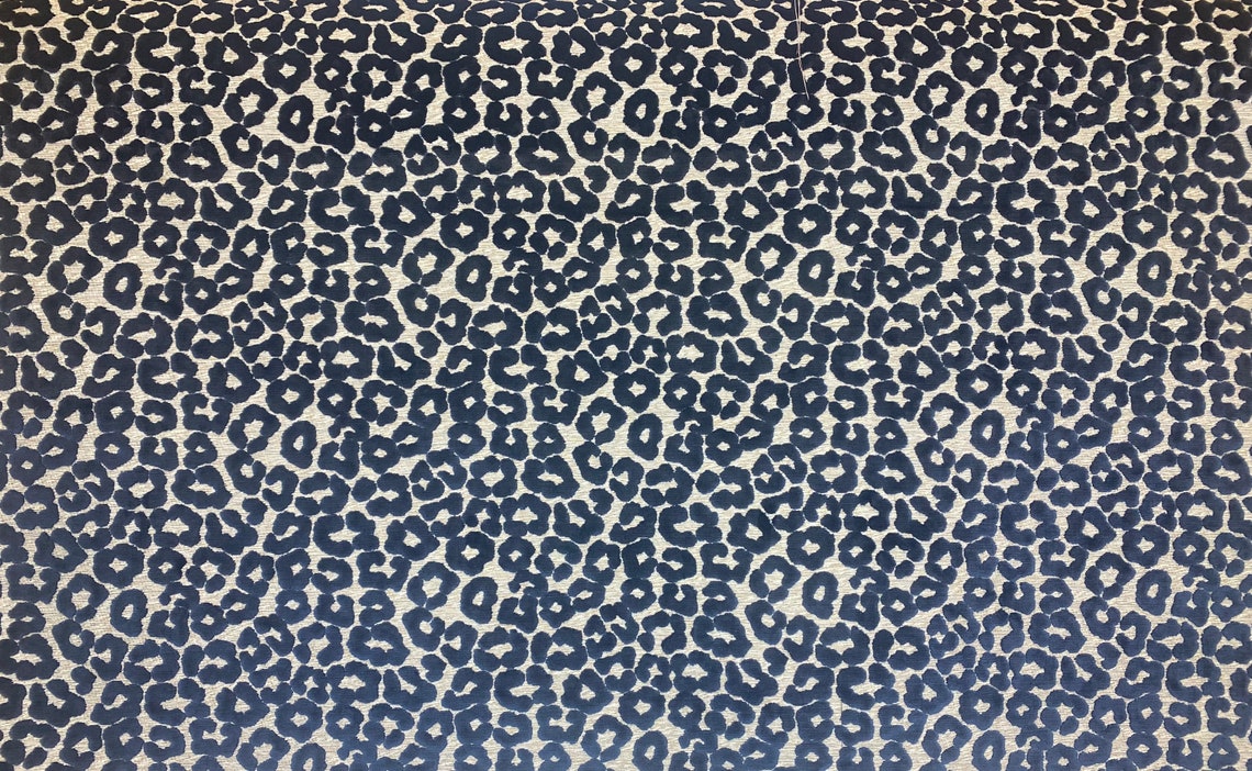 Cut Velvet Navy Leopard Fat Cat Velvet Animal Print Navy - Etsy