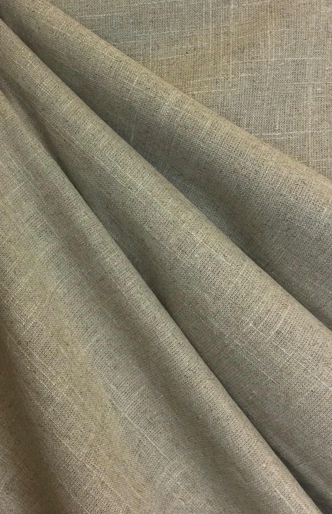 Woven Sand Linen - Neural Colored Fabric - Light Brown Linen - Fabric ...