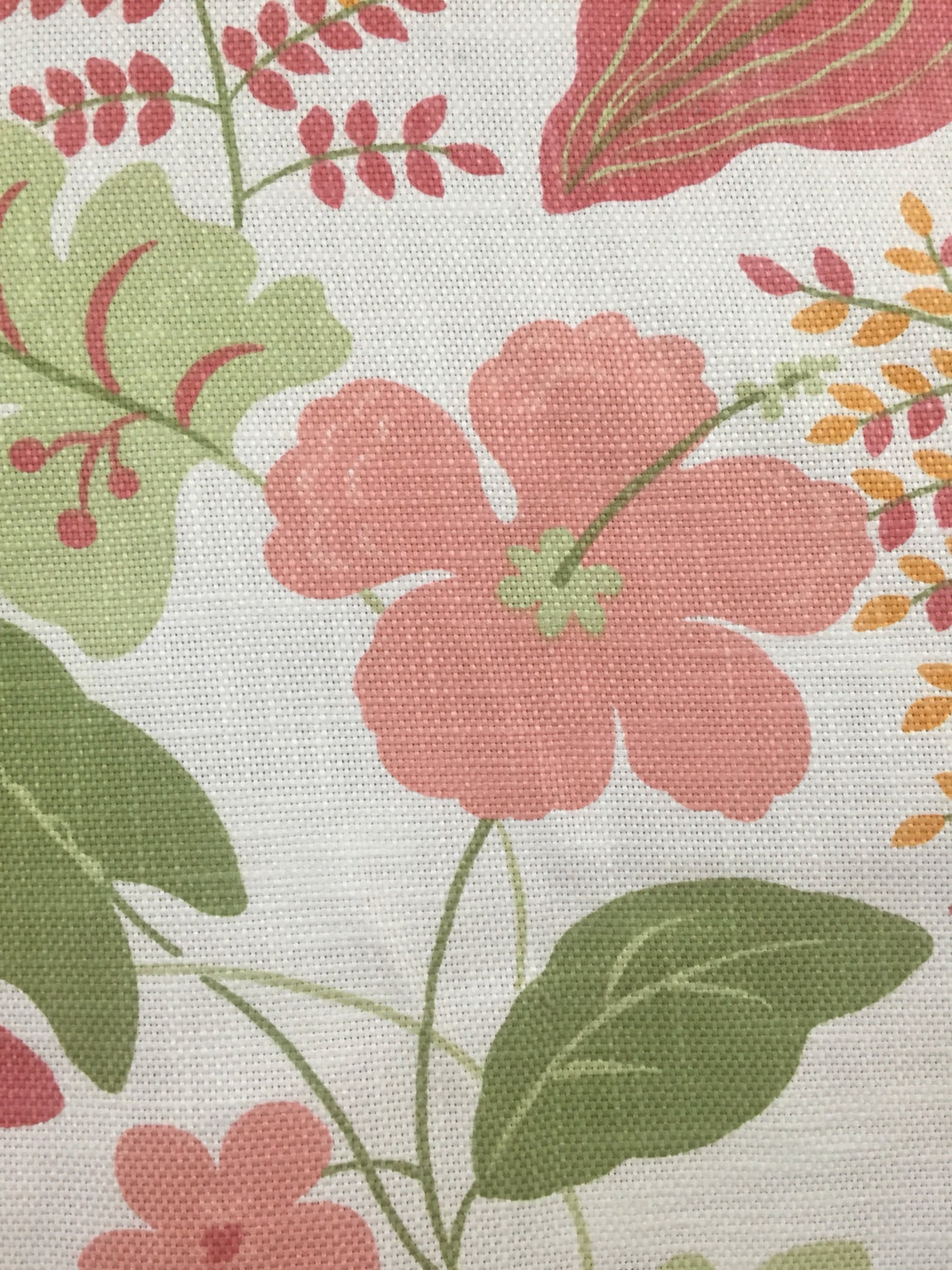 Hibiscus Parrot Tropical Floral Upholstery Fabric by the - Etsy