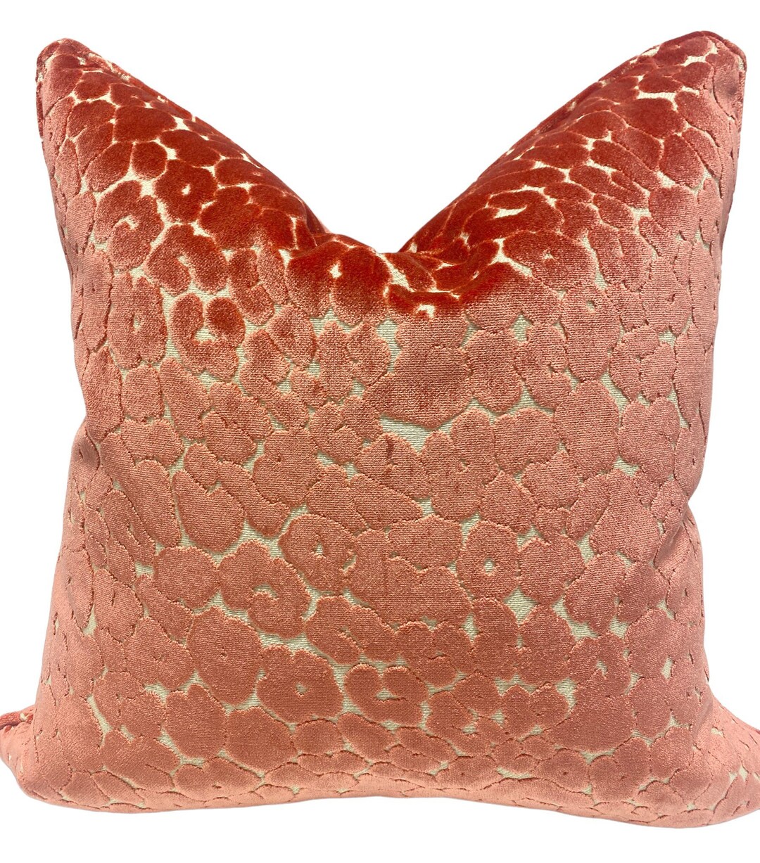 Chava Carnation Pillow Cover - Red Cut Velvet Cheetah Pillow Cover ...
