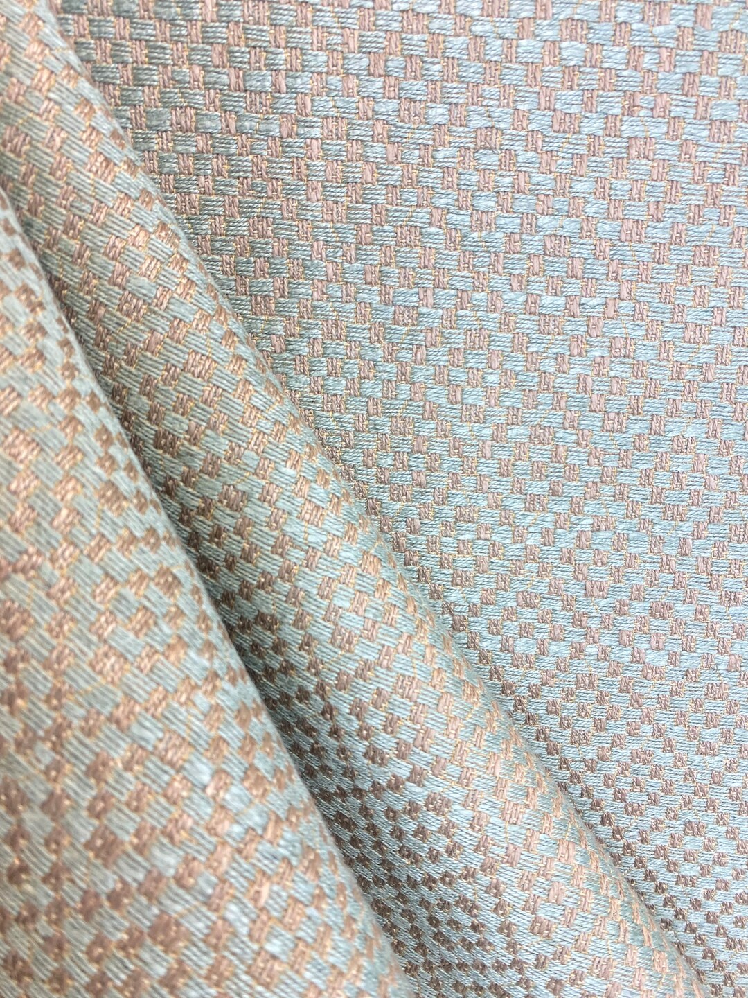 Blue Basket Weave Diamond - Upholstery Fabric - Woven Fabric - Blue ...