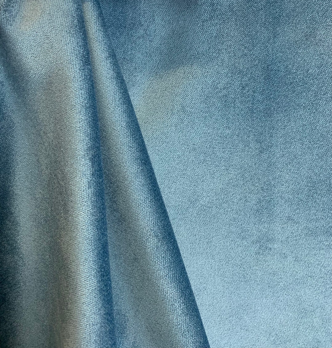 Lake Blue Velvet - Soft - Luxurious - Home Decor - Upholstery Fabric ...