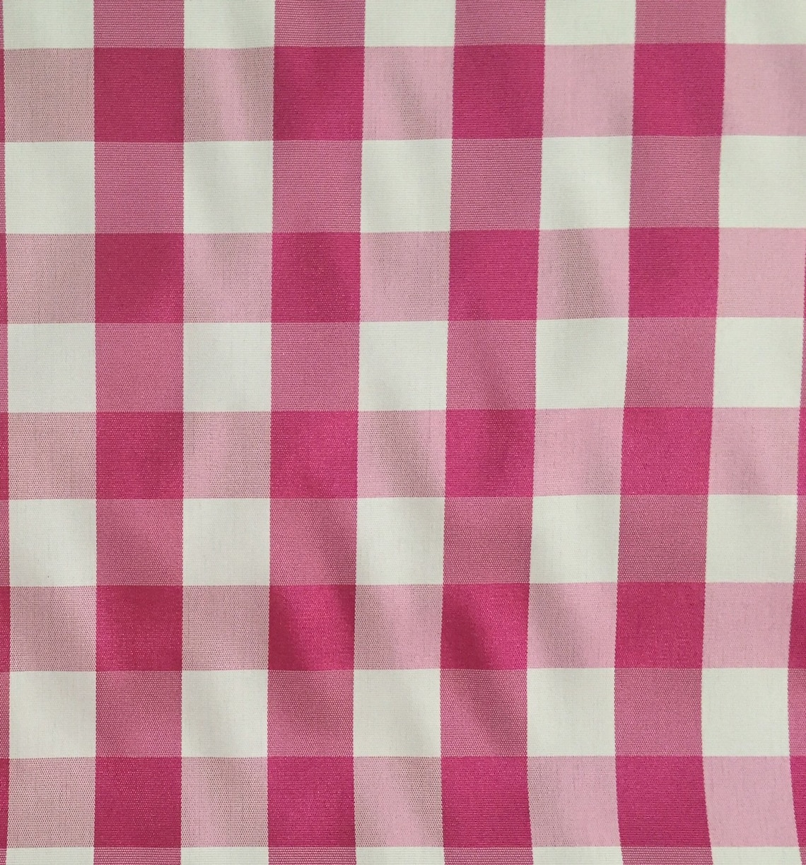 Pink Check Fabric by the Yard | Etsy