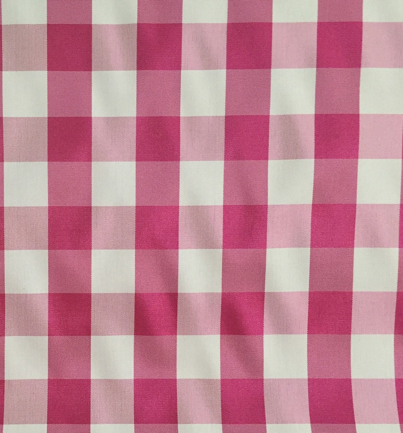 Pink Check Fabric by the Yard | Etsy