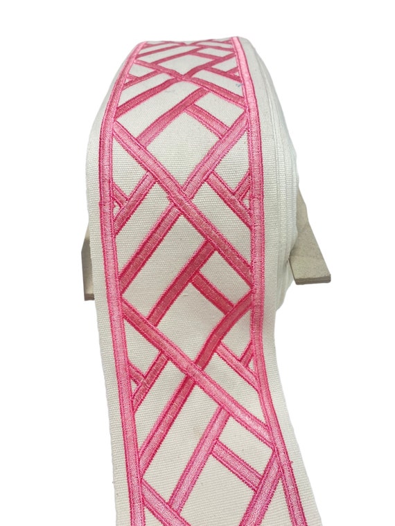 Bordure En Ruban Rose Ruban Organza Rose Plissée Acheter Sur