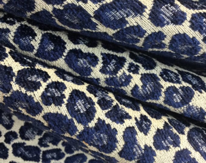 Navy Cheetah - Leopard - Animal Print - Upholstery Fabric - Leopard ...