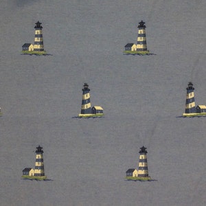 Stripe Lighthouse - Blue and Navy - Beach Decor - Coastal Lighthouse ...