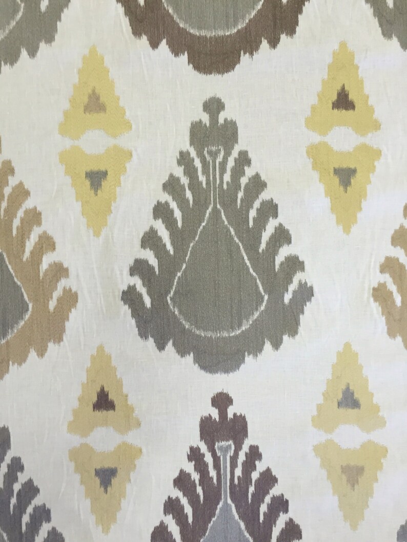 Gray White Cream and Light Yellow Tribal Upholstery | Etsy