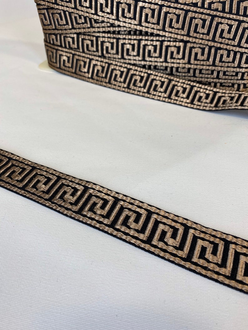 Greek Key Tape Trim Rose Gold on Black Accent Pillows - Etsy