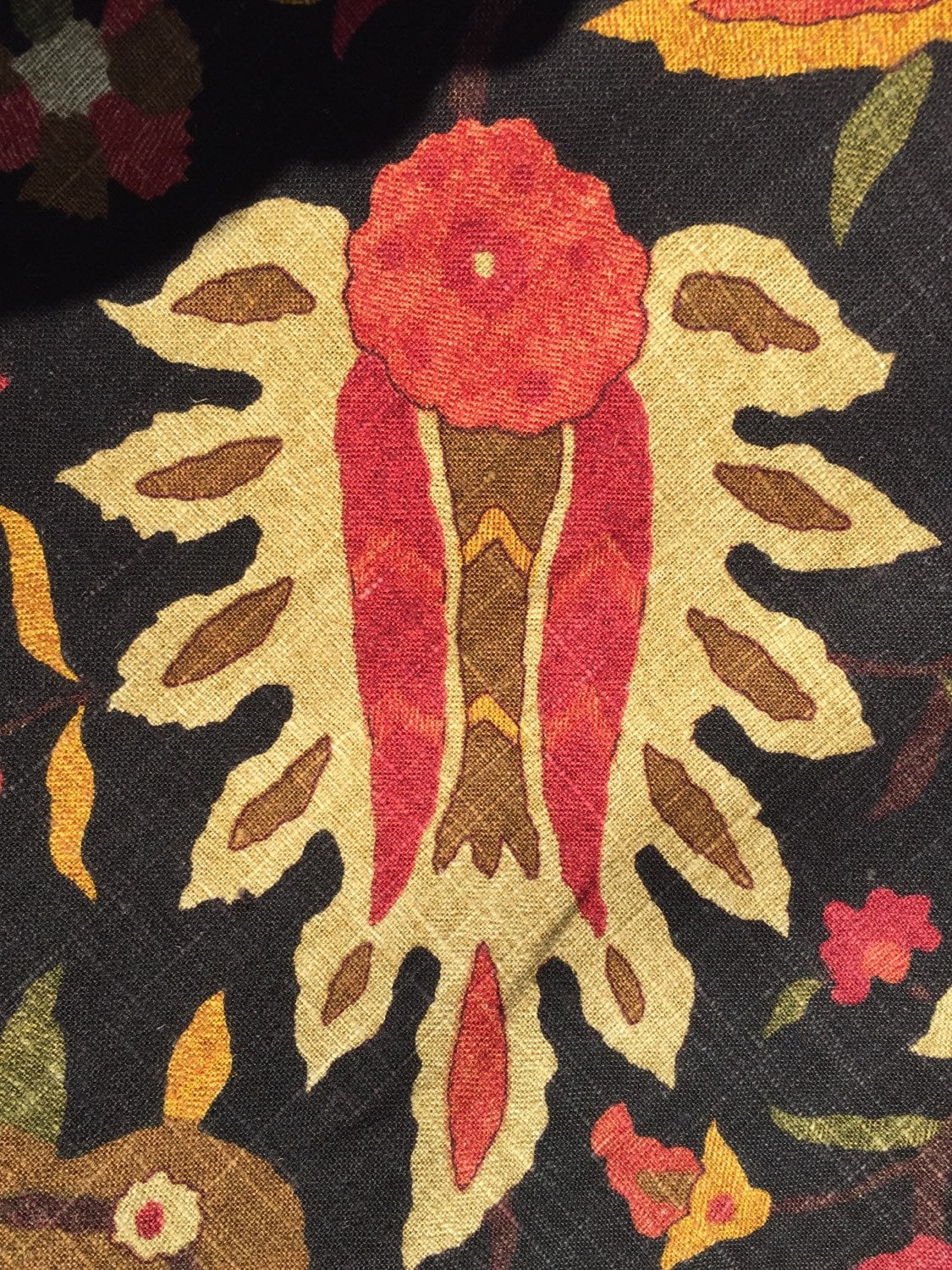 Black Background-tribal Drapery Fabric Upholstery Fabric - Etsy