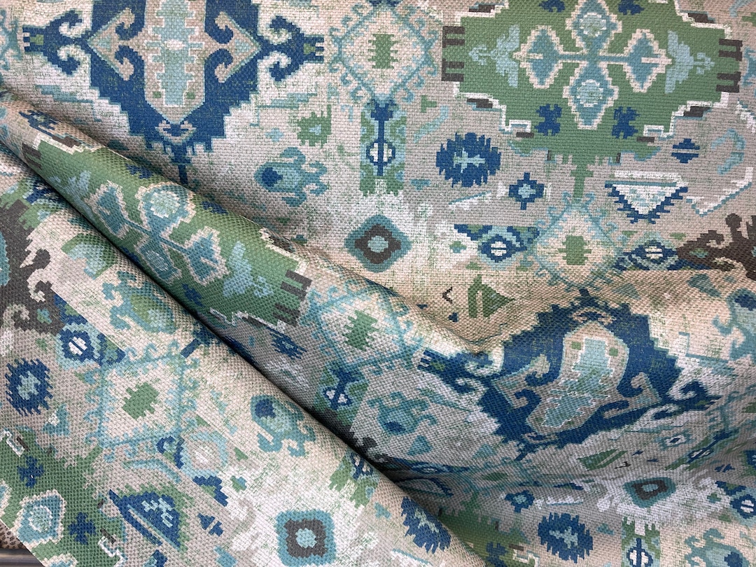 Damask From the Southwest - Blues - Greens - Cream - Damask Pattern ...